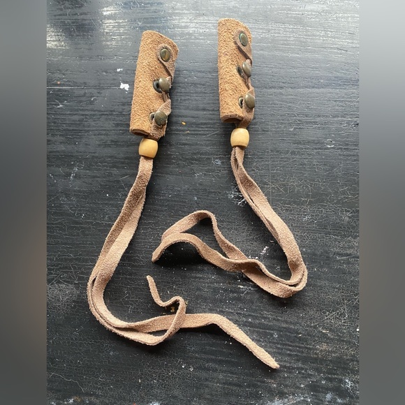 Vintage | Accessories | Two Vintage Tan Brown Suede Leather Hair Braid ...